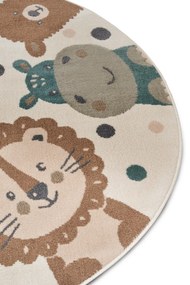 Hanse Home, Dětský koberec Adventures 105968 Cream Brown Blue kruh, 100x100 (průměr) kruh, vícebarevná, dětský pokoj