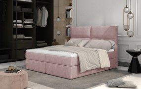 Kontinentální postel 145 cm Alyce (růžová) (s matracemi). 1027443