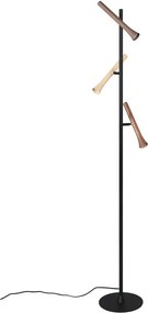 Černá LED stojací lampa s kovovým stínidlem (výška 150 cm) Fiato – Trio