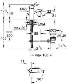 GROHE 23769000 - Umyvadlová baterie START FLOW lesklý chrom