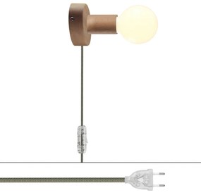 creative cables Spostaluce, nástěnná dřevěná lampa s vypínačem a zástrčkou Barva: Neutrální-Rd72