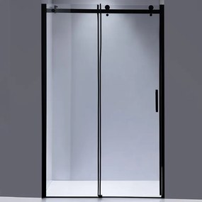 BPS-koupelny Posuvné sprchové dveře HYD-PD03B 100 černé/transparent pro instalaci do niky + vanička HYD-OSV-ST06A černá