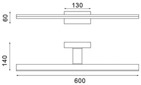 Mantra 7483 Morne, nástěnné svítidlo nad zrcadlo, černá, LED 16W 1440lm 4000K, šířka 60cm, IP44