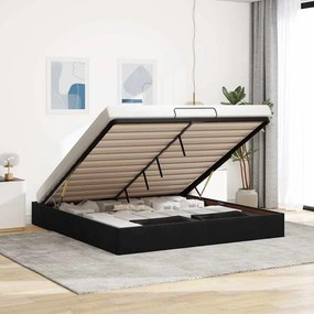 Osmanský rám postele bez matrací černá 160x200 cm samet 3310975