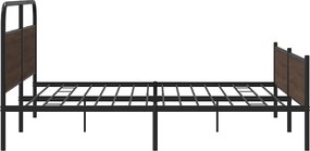 Kovový rám postele bez matrace hnědý dub 200 x 200 cm 3318713