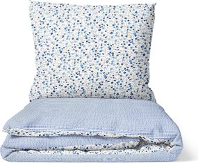 Krepové prodloužené povlečení Borghese modré s pruhem - nové Velikost: 140 x 220 + 70 x 90