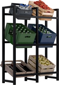 Sada 6 ks Getränkekistenständer Stack – černá