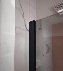 Erga Paris, sprchová zástěna Walk-In 30x200 cm, 8mm šedé sklo, černý profil, ERG-V02-PARIS-030x200-GR-BK
