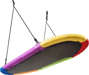 Costway Oválná houpačka hnízdo s 100-180 cm výškově nastavitelným lanem