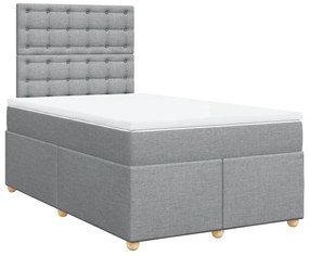 Box spring postel s matrací světle šedá 120x190 cm textil