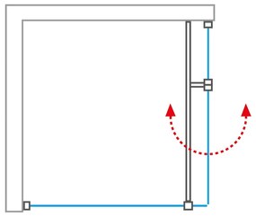 Roth Čtvercový nebo obdélníkový sprchový kout BI PF2+BI FXP - bez vaničky Varianta: šířka dveří: 90 cm, šířka pevné stěny: 80 cm - (BI PF2/900_BI FXP/800_Black), Barva profilů a typ výplně: profily: černá (elox), výplň: transparent