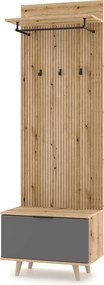Předsíňová stěna Nordic 65 cm dub Evoke/grafit