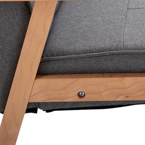 HOMCOM Samostatné Křeslo Lounge s Čalouněním a Dřevěným Rámem, Lněné Šedé 64,5 x 70 x 74 cm