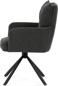 Jídelní židle HC-X1128 GREY2, manšestrová látka, šedá (60 x 67) cm