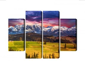 Vícedílný obraz Krajina S Polskými Tatrami 3D Nedostatek Nedostatek Přírodní plátno 80x60