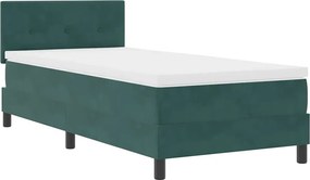 Postel s boxspringem s čelo Tmavě zelená 90 x 200 cm samet 3339149