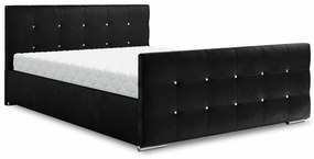 Manželská postel 140 cm Darrin (černá) (s roštem a úložným prostorem). 1046868