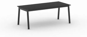 Kancelářský pracovní stůl PRIMO BASIC, černá podnož, 2000 x 900 mm, grafitová