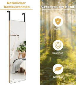 Costway Nástěnné zrcadlové vnější zrcadlo s 2 háčky a závěsné zrcadlo