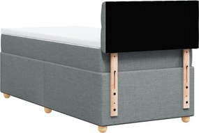 Box spring postel s matrací světle šedá 80 x 200 cm textil 3286514