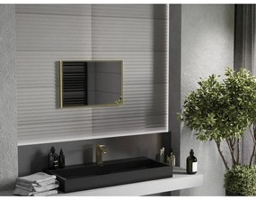 Mexen Loft, obdélníkové koupelnové zrcadlo 60 x 40 cm, barva rámu zlatá lesklá, 9852-060-040-000-50