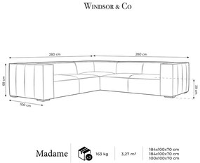 Tmavě modrá kožená rohová pohovka (variabilní) Madame – Windsor &amp; Co Sofas