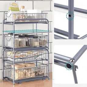 Kuchyňský organizér stříbrný AUK-E1017 CR
