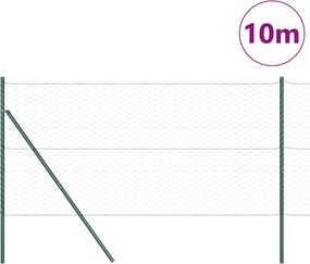 Hexagonální kotvení plotu 10 x 1,2 m Ocel potažená PVC Zelená 3352643