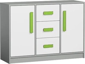 Casarredo - Komfort nábytek Dětská komoda GYT 6, antracit/bílá/zelená