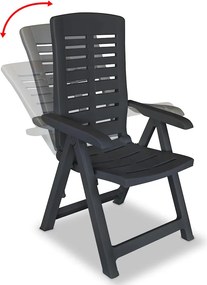 3dílný bistro set plastový antracitový 275083