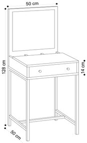 Toaletní stolek MARY 128x50 cm hnědá/černá