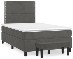 Box spring postel s matrací tmavě šedý 120x190 cm samet,  3270464