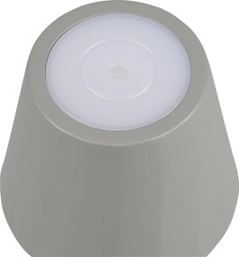 Šedá LED stolní lampa s kovovým stínidlem (výška 21 cm) Diaz – Trio