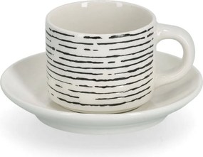 Sada šálků s podšálky na espresso z geometrickými vzory, 70 ml