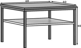Eltap Konferenční stolek Lanzzi 60 Dub Artisan/Černý Mat