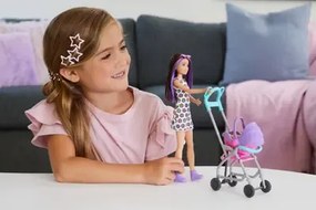 MATTEL Herní set Barbie Skipper Chůva s kočárkem / s miminkem a doplňk
