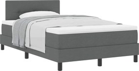 Postel s boxspringem s čelo Tmavě šedá 120 x 190 cm textil 3338672