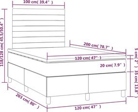 Box spring postel s matrací černá 120x200 cm textil 3141843