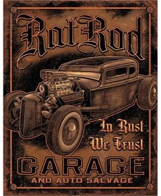 Plechová cedule Rat Rod Garage 32 cm x 40 cm