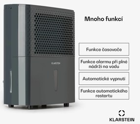 Klarstein DryFy 10, odvlhčovač vzduchu, 240 W, 10 l/24h, 100 m³/h, 15 - 20 m², DrySelect, 40dB, šedý
