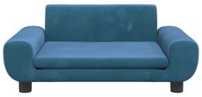 Dětská pohovka modrá 70 x 45 x 33 cm samet - Default Title