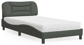 Postel s matrací Hvar tmavě šedá 100 x 200 cm textil 3208514