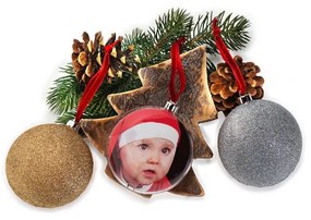 Vánoční ozdoba ve tvaru koule průměru 8,7cm stříbrná kph