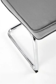 Jídelní židle VALDA — kov, látka, šedá
