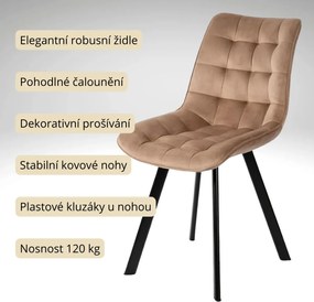 Vikio Jídelní set pro 4 osoby 160x90 cm dub noha U béžová židle VJS156-4BE-S