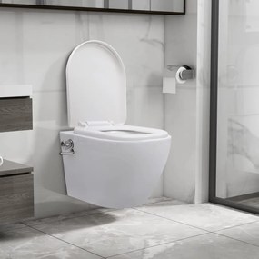 Závěsné WC bez oplachového kruhu s funkcí bidetu keramické bílé - Default Title