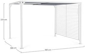 BIZZOTTO Hliníková pergola NOAH se stínící látkou bílá 0795444