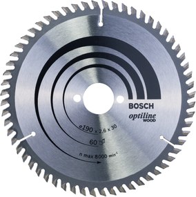 Bosch Accessories Pilový kotouč Optiline Wood - 190 x 30 x 2,6 mm, 48 2608640617 Dostupné varianty: Pilový kotouč Bosch Optiline Wood 190x30 mm/60z.