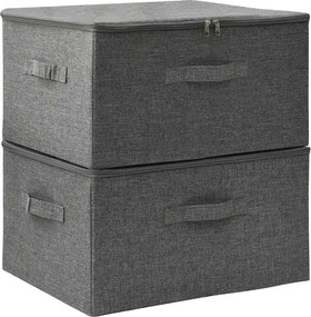 Úložné boxy 2 ks textil 43 x 34 x 23 cm antracitové 332909
