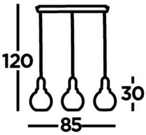 Searchlight 36632-3AC - Lustr na lanku SNOWDROP 3xE27/60W/230V mosaz